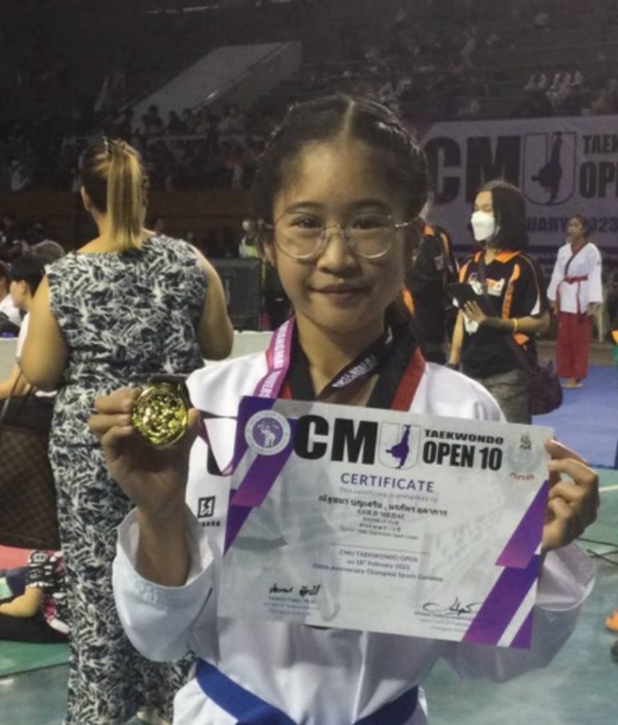 ชนะเลิศเหรียญทอง CMU TAEKWONDO OPEN 18 February 2023 700th Anniversary Chiangmai sports complex ...